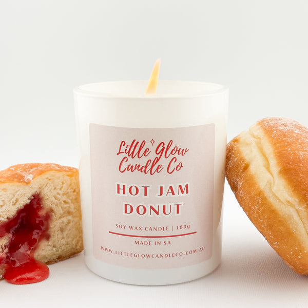 August Candle of the Month: Hot Jam Donut – Little Glow Candle Co.